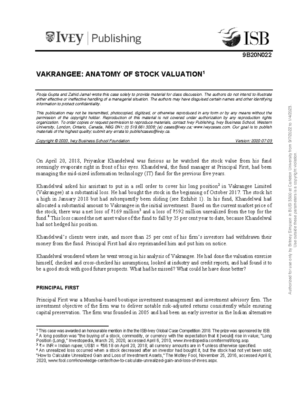 Vakrangee Anatomy of Stock Valuation 9B20N022 - 9B20N VAKRANGEE ...