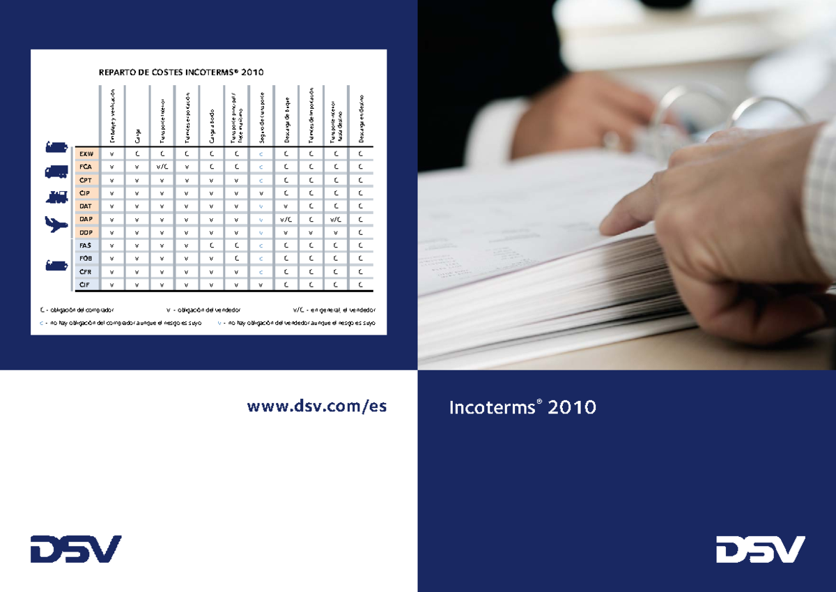Tipos-incoterms-2010 - Incoterms ® dsv/es 2010 REPARTO DE COSTES ...