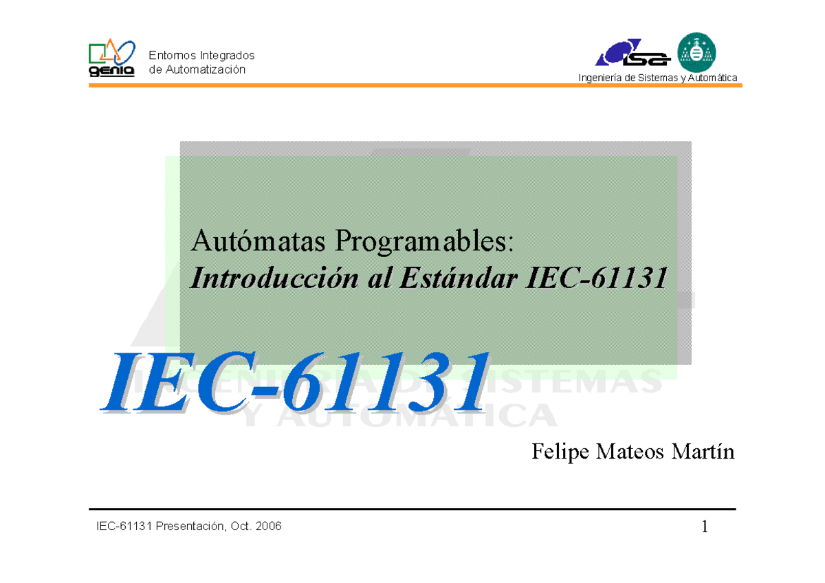Introduccion al estandar IEC 61131-3 - de Automatización Ingeniería de Sistemas y Automática ...