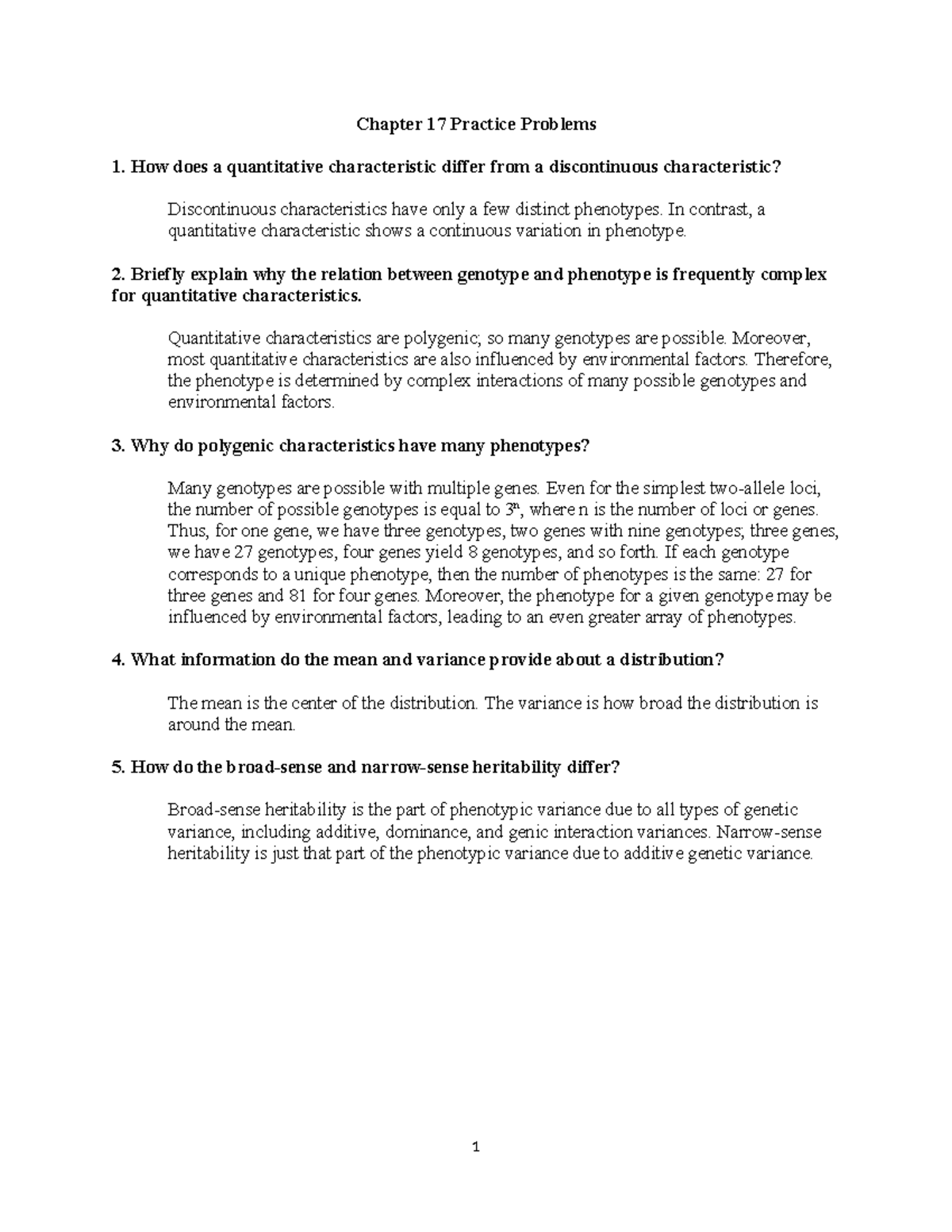 Ch. 17 Practice Problems - Chapter 17 Practice Problems How does a ...