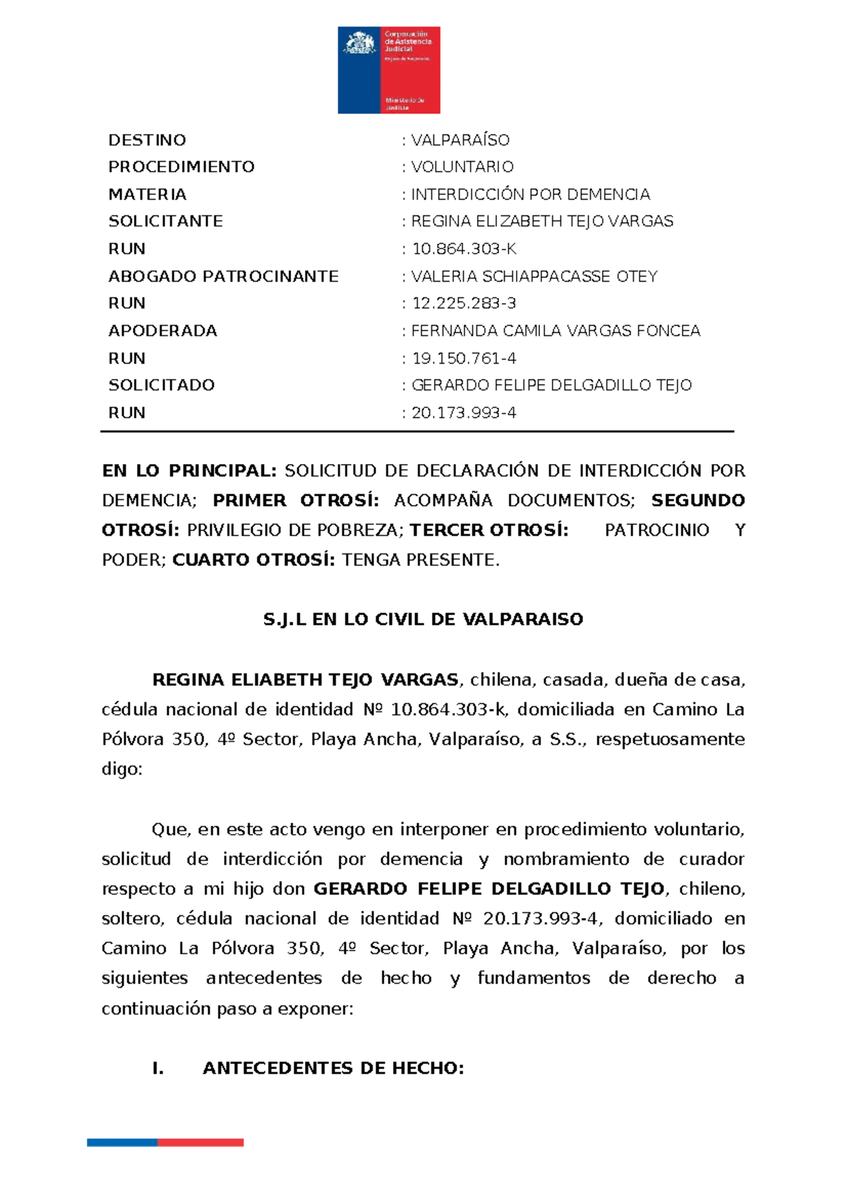 Interdiccion Gerardo Delgadillo - DESTINO : VALPARAÍSO PROCEDIMIENTO ...