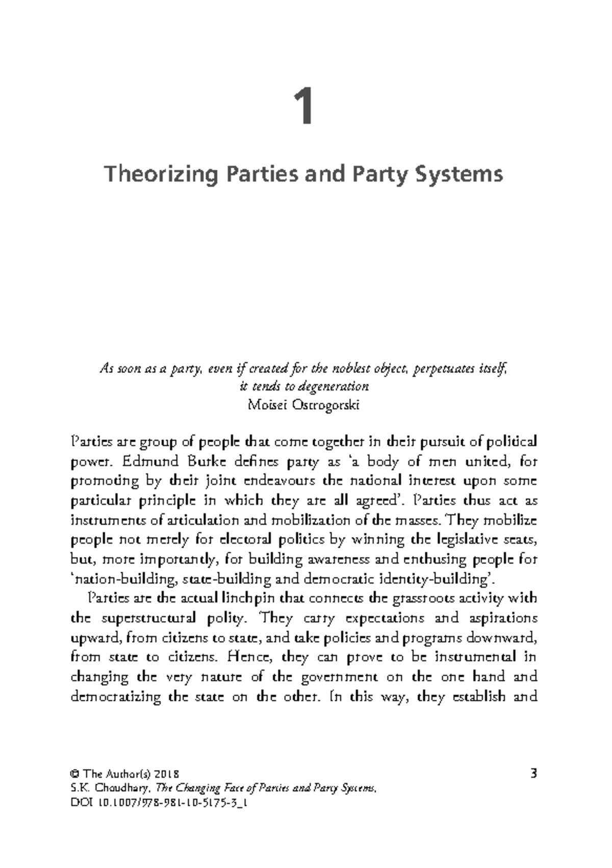 Party System-SK Choudhary - 1 Theorizing Parties and Party Systems As ...