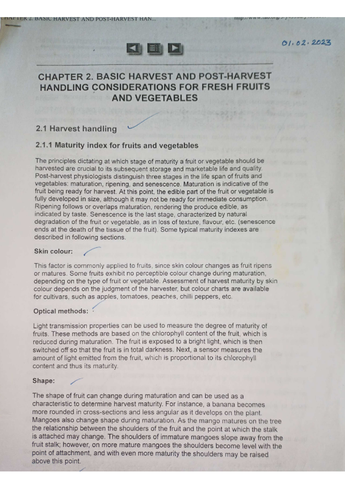 basic harvest and post harvest handling - Horticulture - Studocu