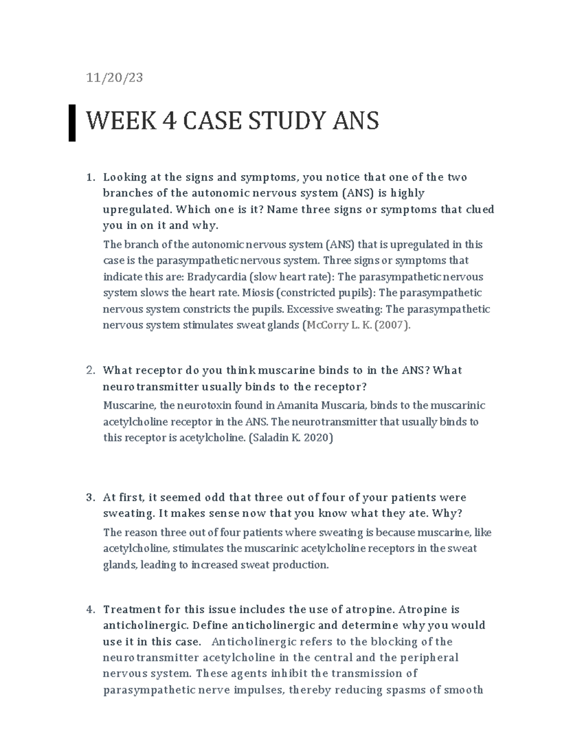 Week 4 case study ANS - 11/20/ WEEK 4 CASE STUDY ANS Looking at the ...