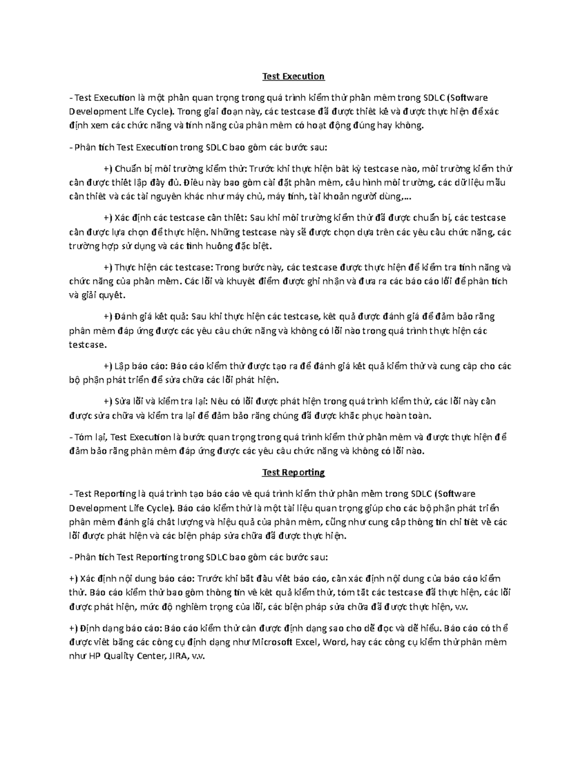 Csi 1 - dsadasdasd - Test Execution Test Executon là m t phầần quan tr ...