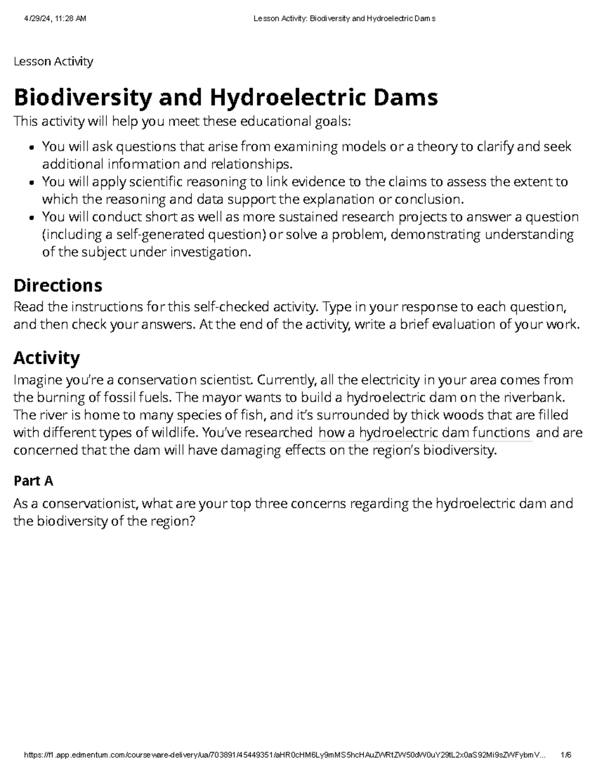 Conserving Biodiversity Tutorial - Lesson Activity Biodiversity and ...
