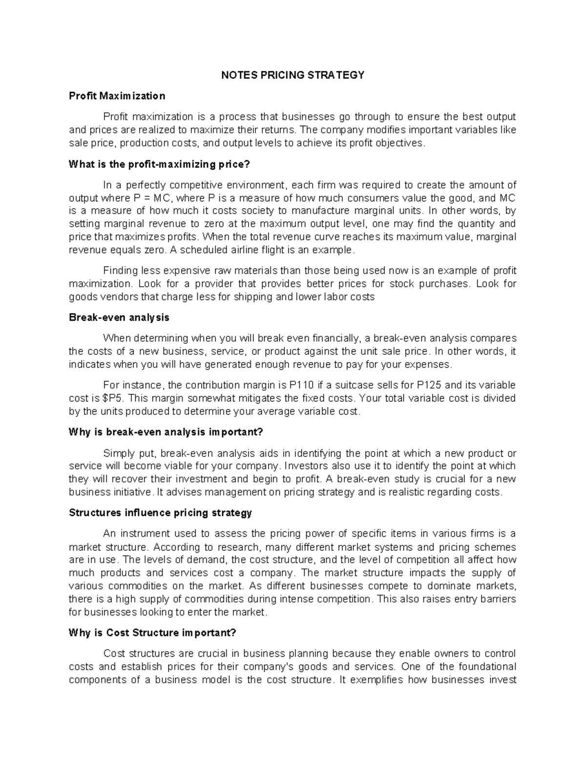 11-08 Notes– Pricing Strategy Lovely Joy Gonzales - NOTES PRICING ...