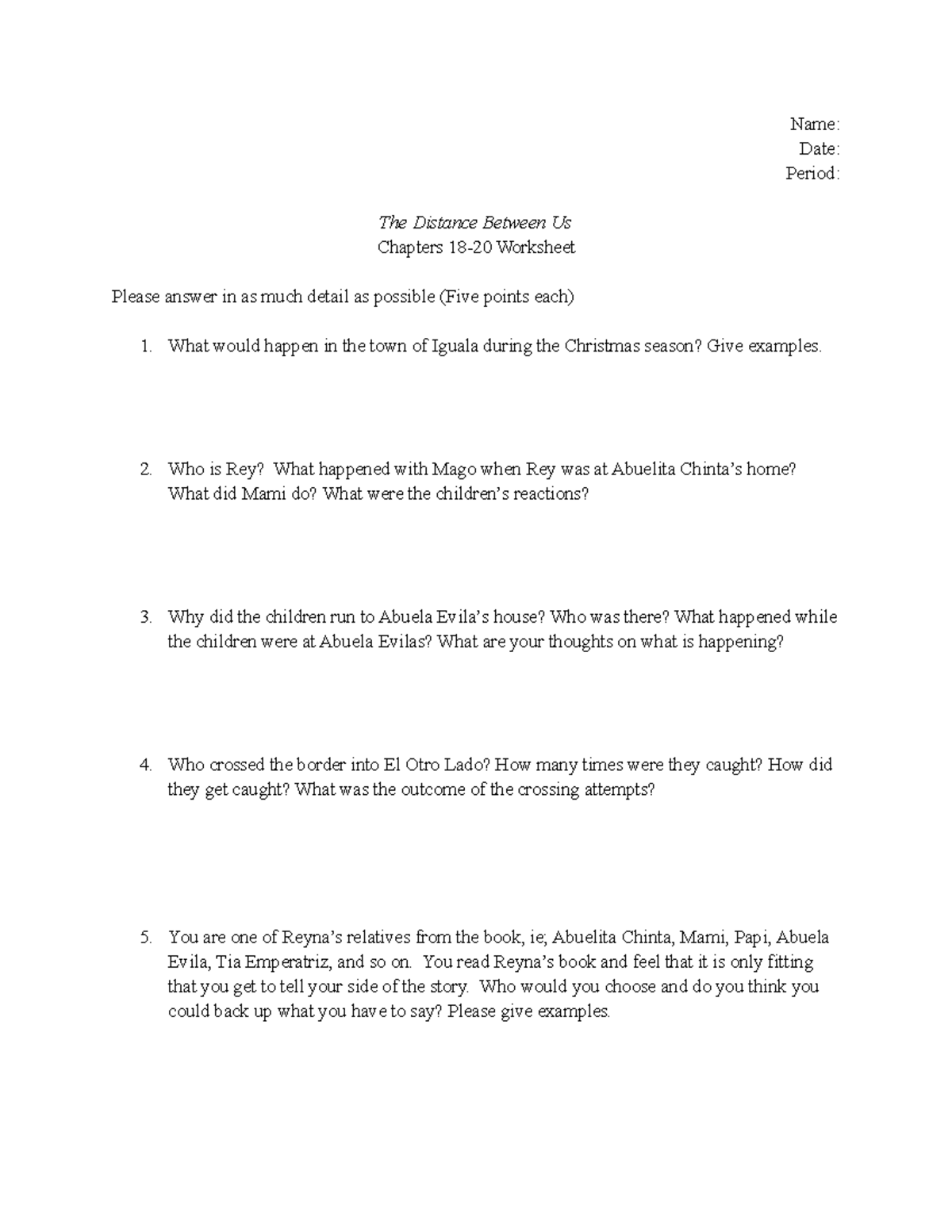 Uriel Rosales Avalos - TDBU Chapters 18-20 Worksheet (1) - Name: Date ...