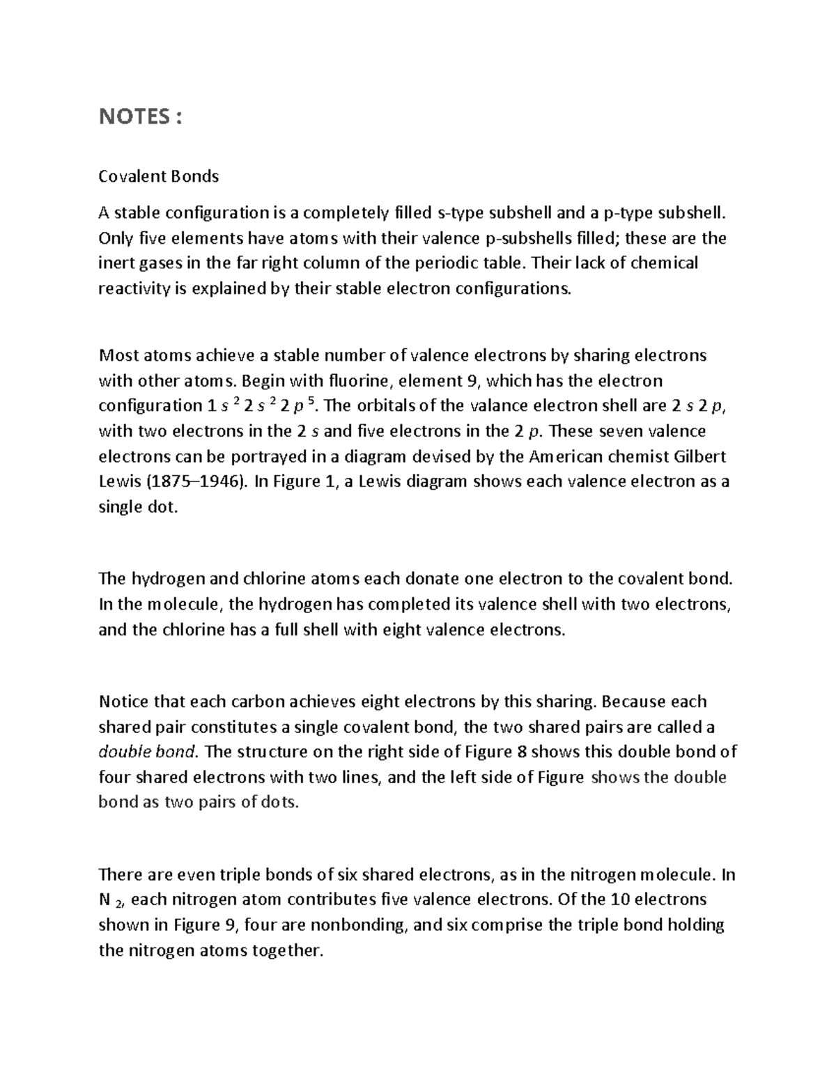 Notess - Covalent Bonding and Molecular Orbitals sec 1 - NOTES ...