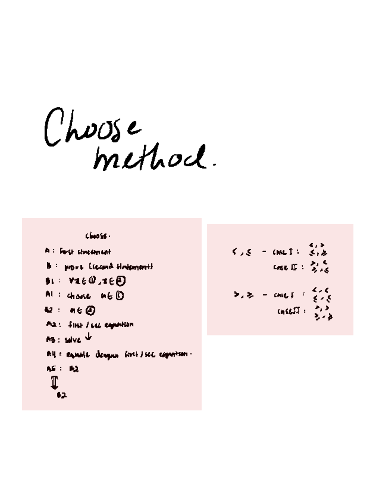 Choose - my notes - Choose method. choose. 4 , 7 A: first statement ↓ X ...