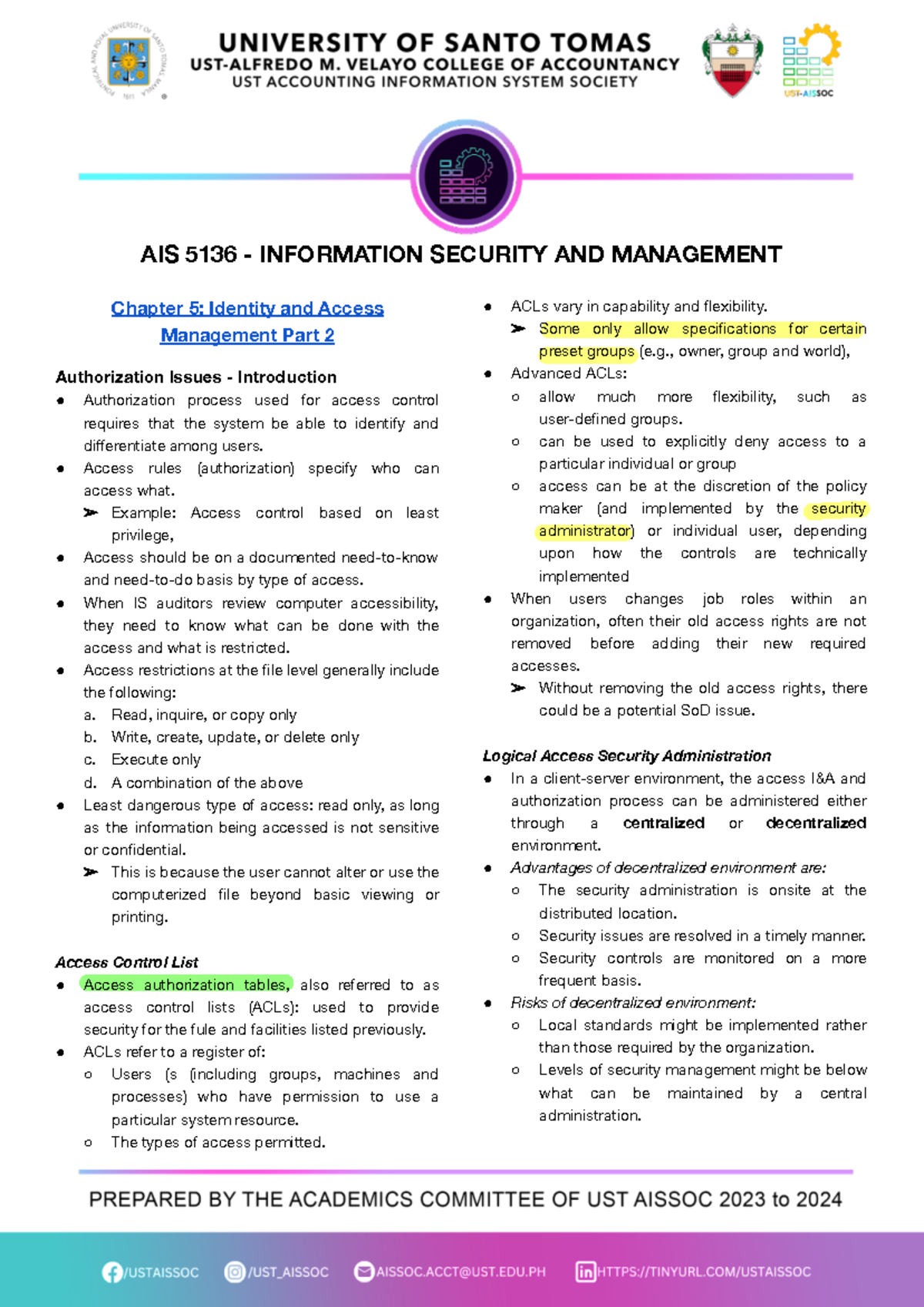 [ Aissoc] - Finals Information Security AND Management - AIS 5136 ...