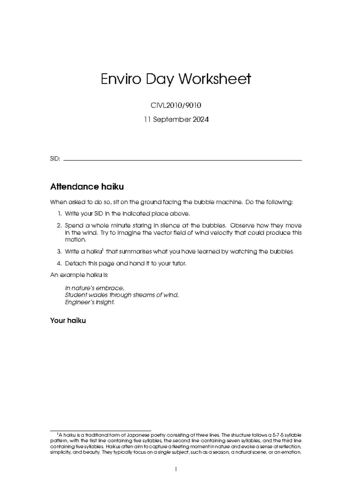 Enviro_Day_Instructions-3 (1).pdf - Enviro Day Worksheet ####### CIVL2010/ ####### 11 September ...