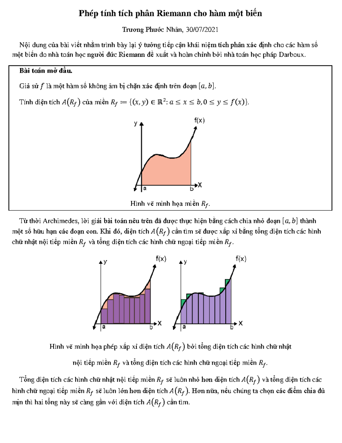 Phép tính tích phân Riemann cho hàm một biến - Phép tính tích phân Riemann cho hàm một biến ...
