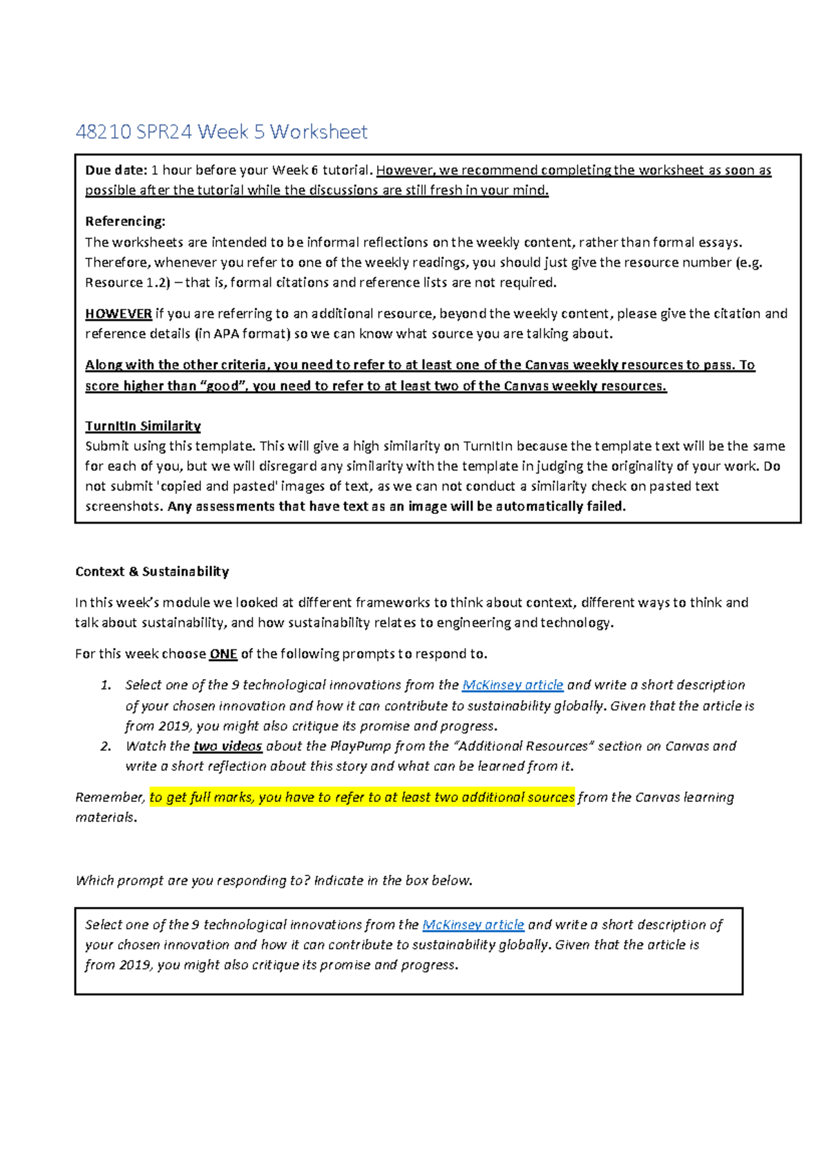 Week 5 Worksheet - 48210 SPR 24 Week 5 Worksheet Context ...
