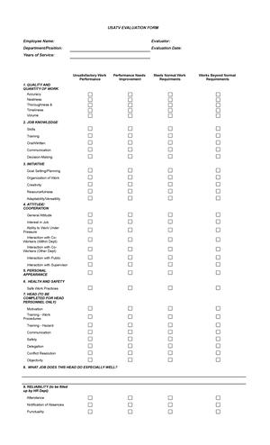 Usatv Evaluation FORM - Evaluation FORM HEAD - USATV PERFORMANCE ...