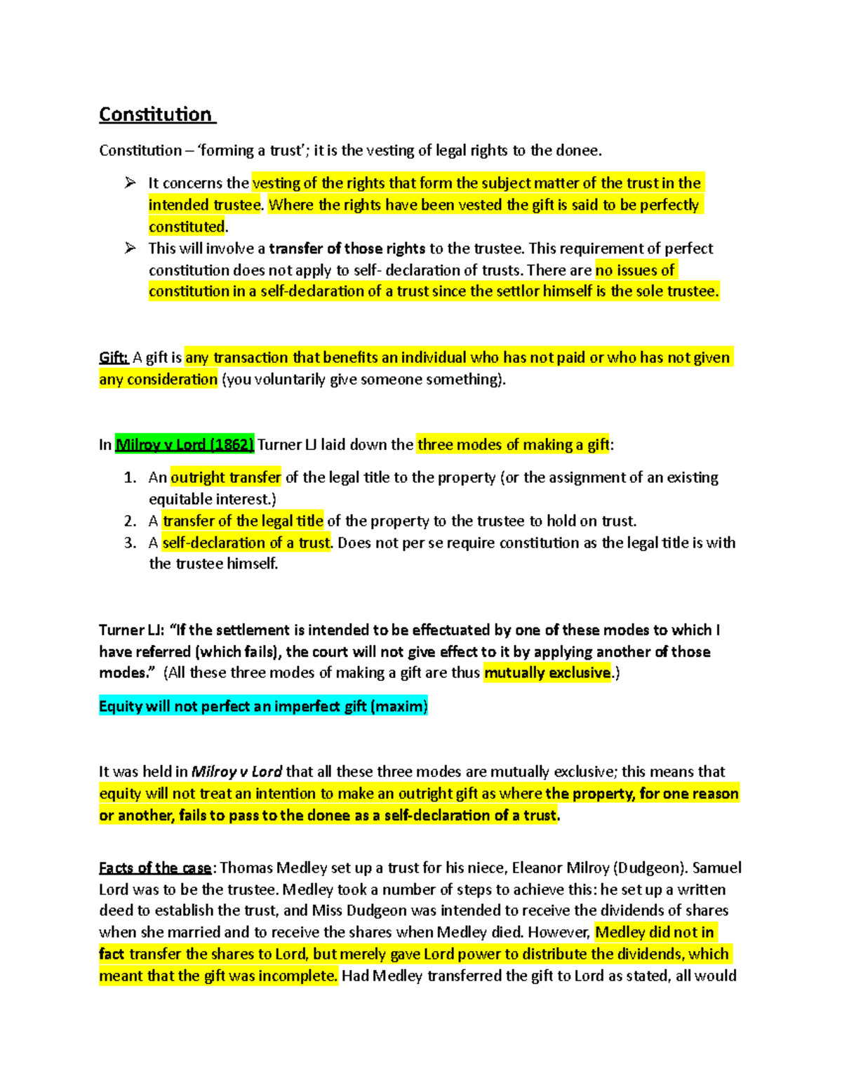Constitution - Constiution notes for equity - Constitution Constitution ...