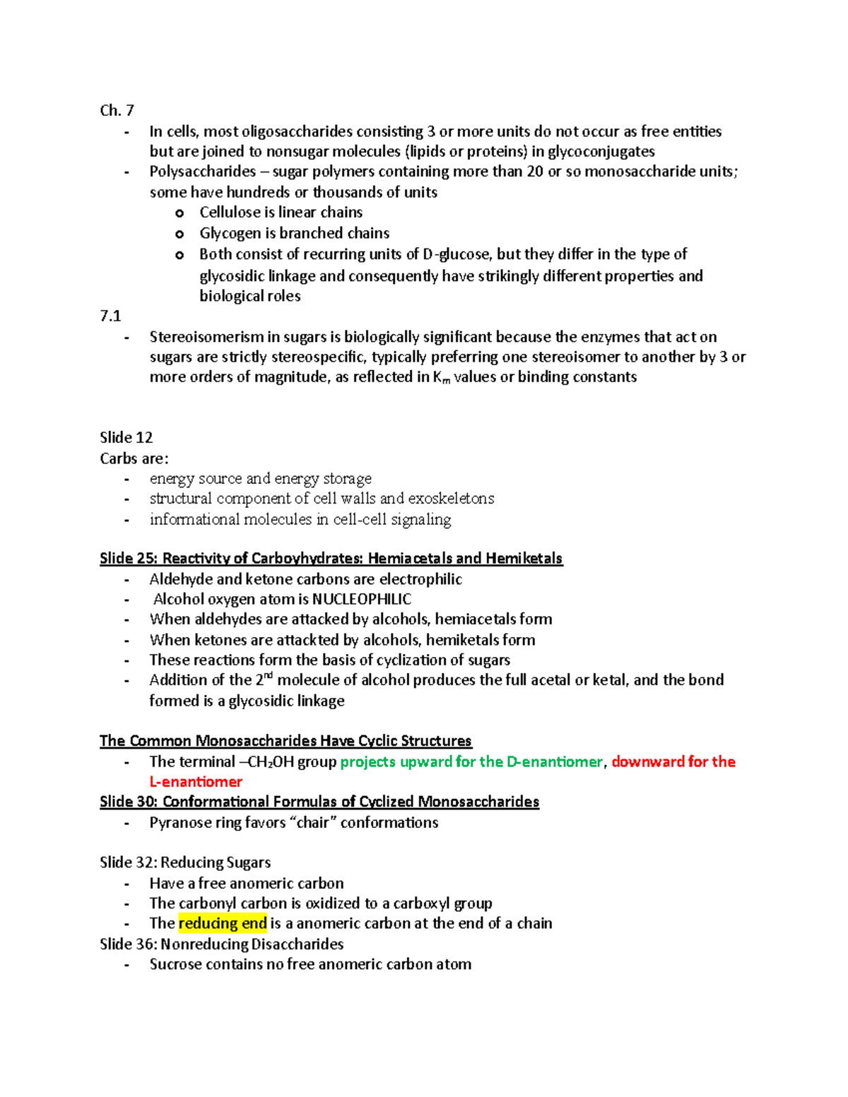 Biochemistry 1 (FS2017 ) Exam 3 Study Guide - Ch. 7 In cells, most ...