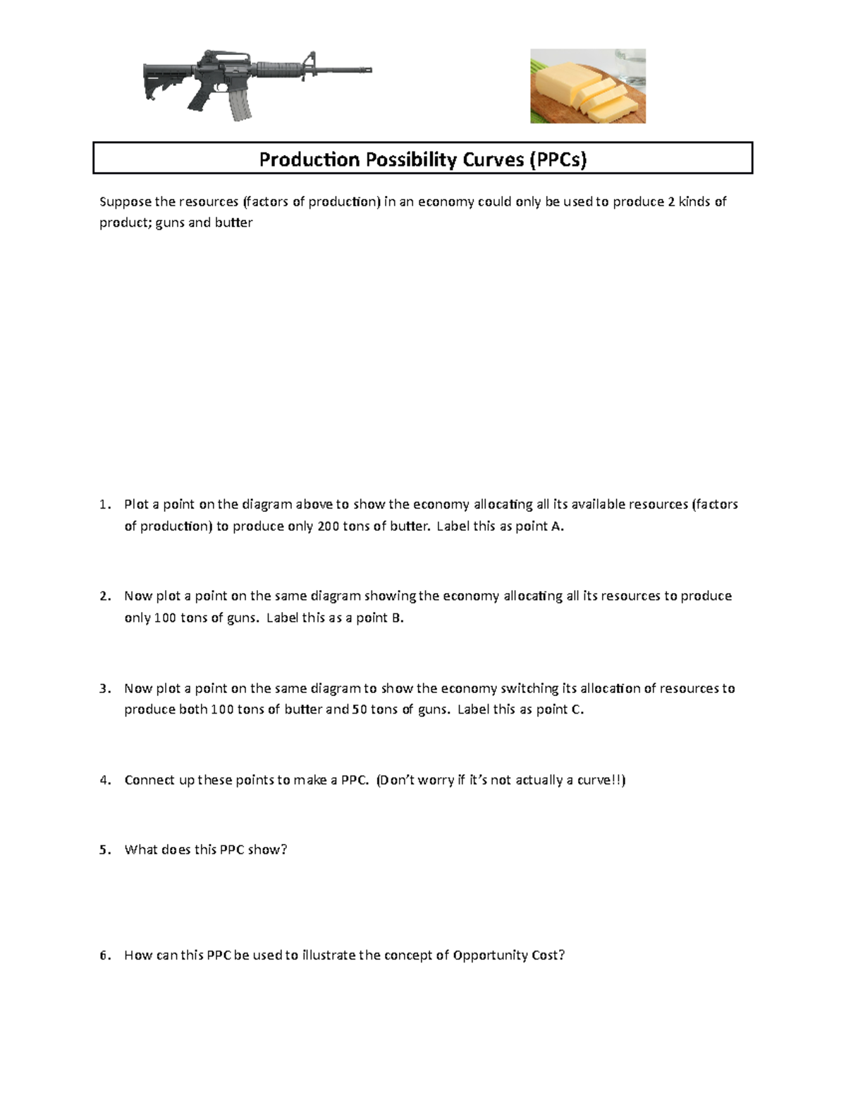 PPC Homework Sheet - Microeconomics revision work - Production ...