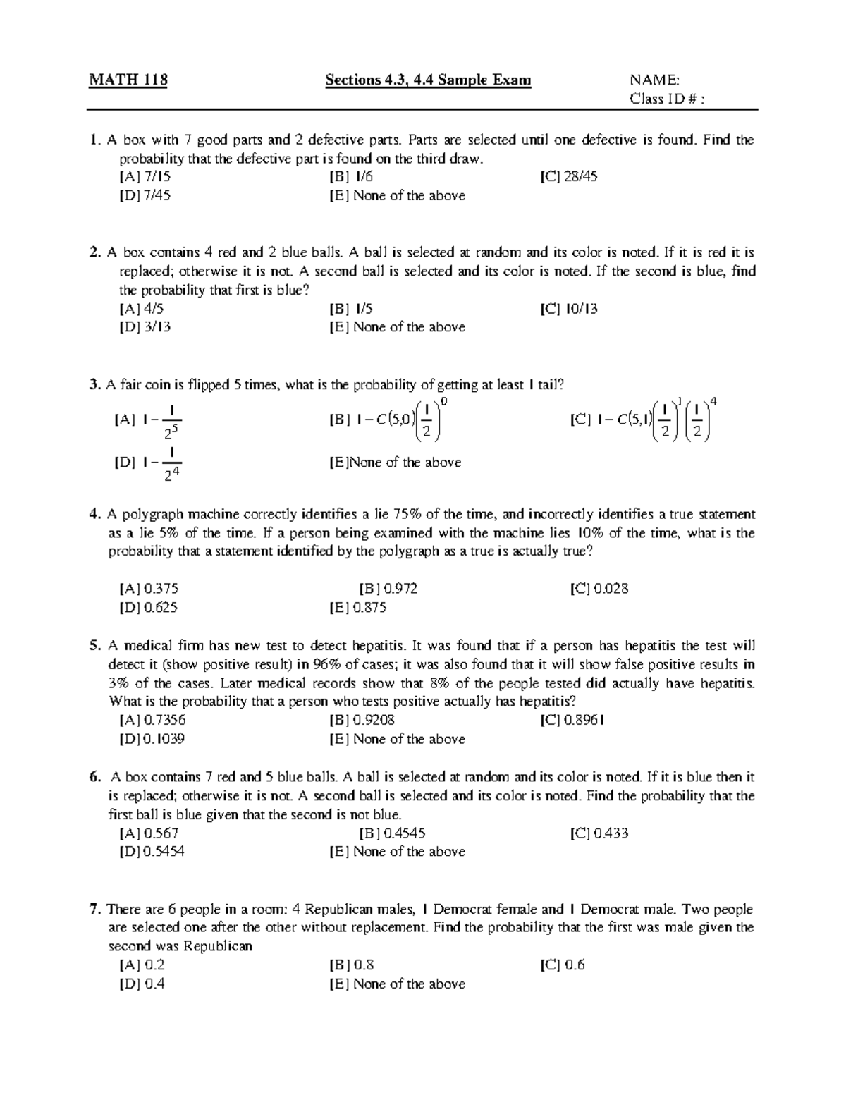 Ch4sample test 2 - Maan Omraan IUPUI, all chapter test, quiz, with ...