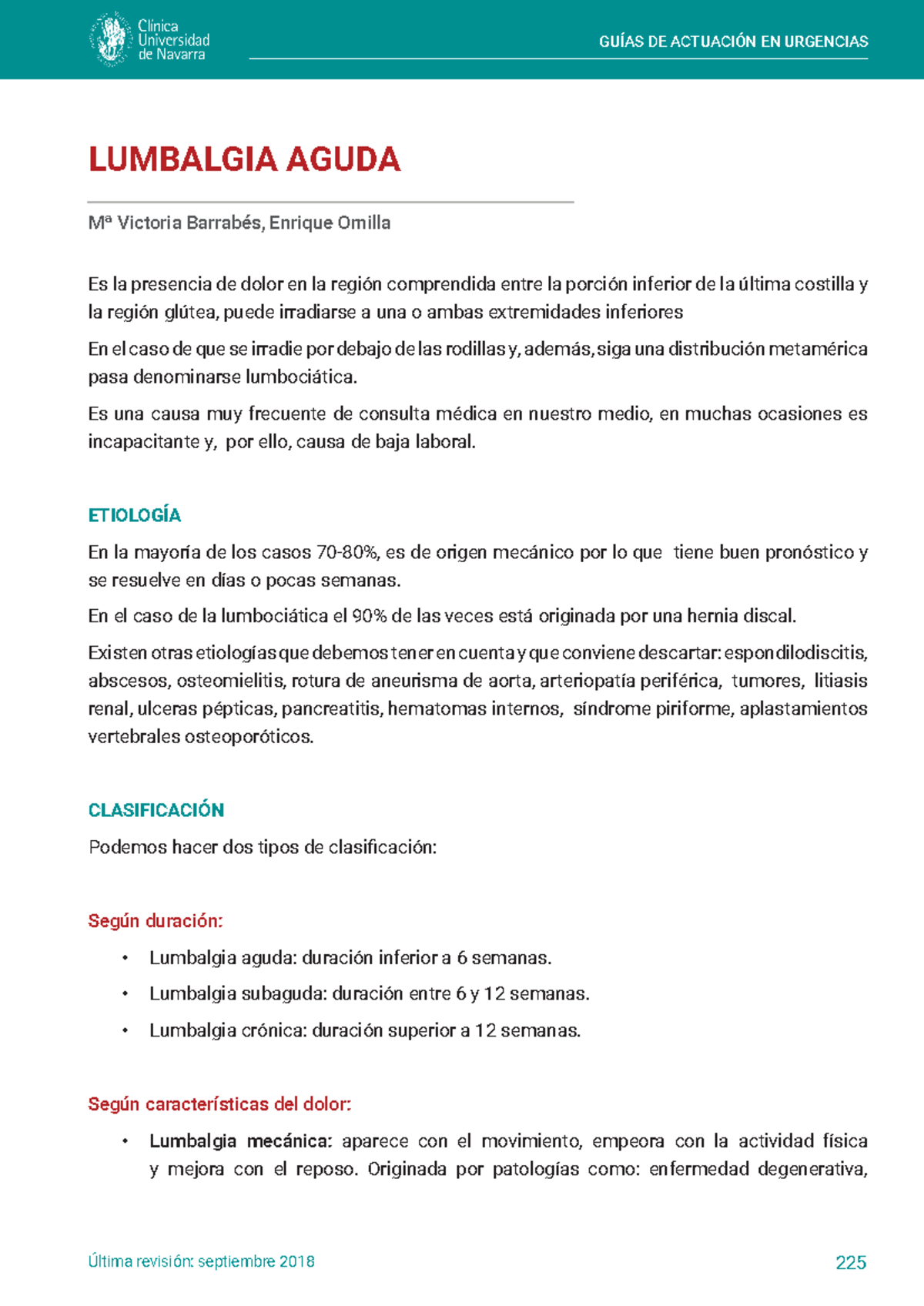 Guia actuacion lumbalgia aguda - LUMBALGIA AGUDA Mª Victoria Barrabés ...