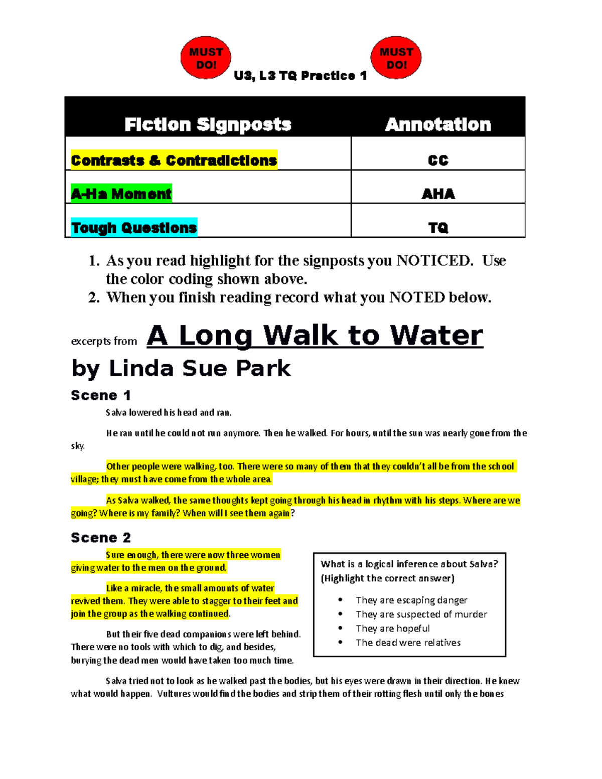 MUST DO TQ Practice 1 (1) The finshed one - Fiction Signposts ...