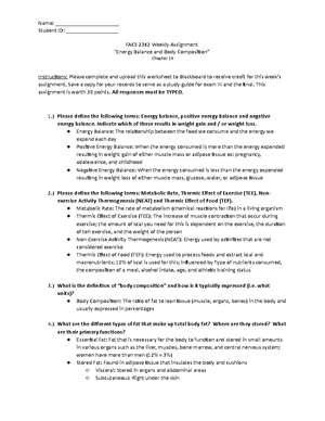 FACS Final Exam Guide - Final Exam Guideline NOTE: This is not an all ...