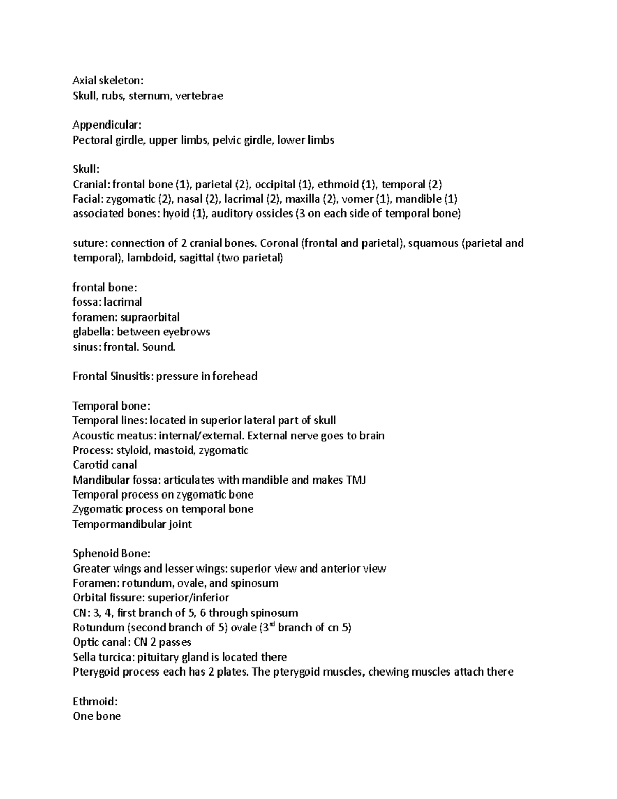Chapter 7 - regarding bones, articulations, and attachments. super detailed and accurate ...