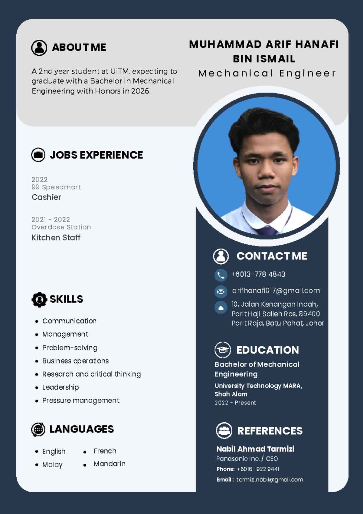 TASK Resume - task - MUHAMMAD ARIF HANAFI BIN ISMAIL M e c h a n i c a ...