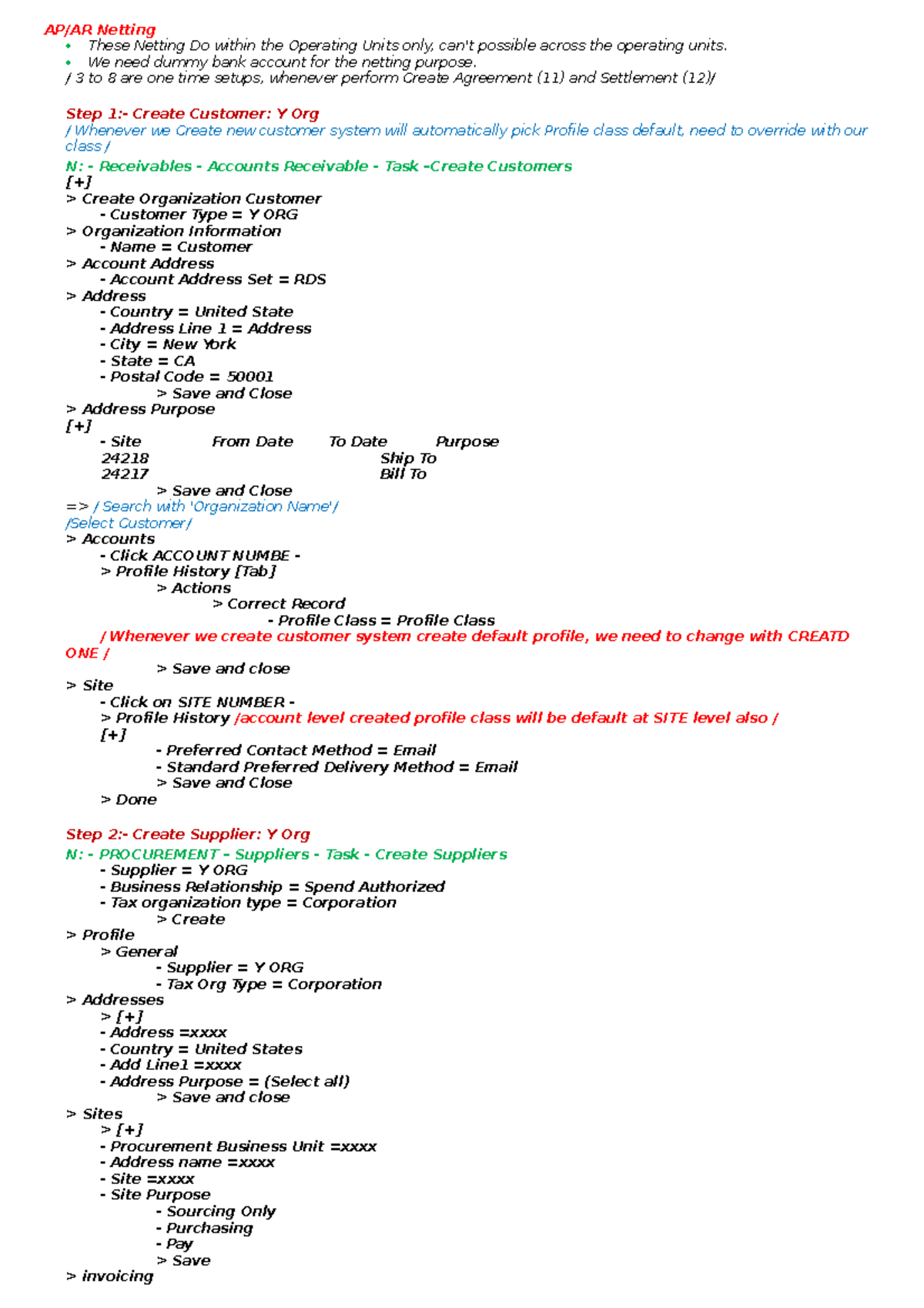 AP AR Netting - AP/AR Netting These Netting Do within the Operating ...