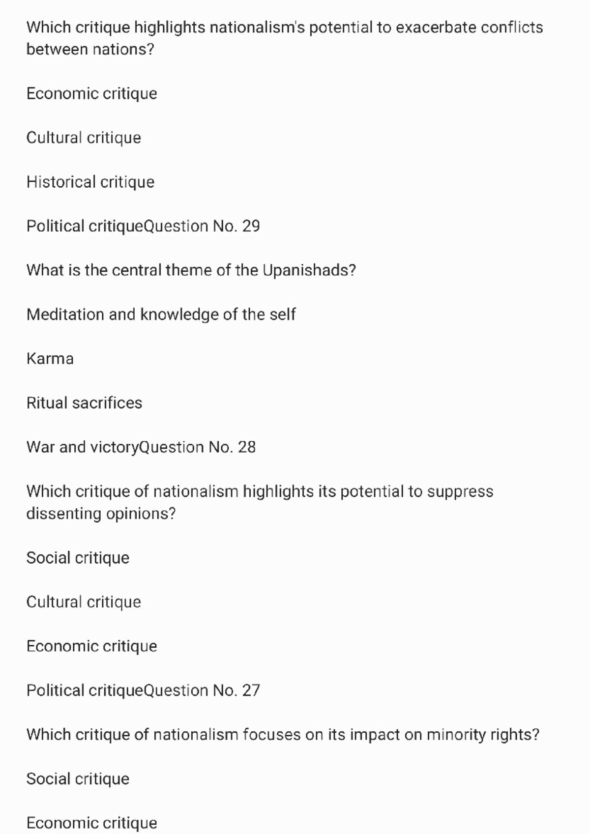 Politics - Question - Which critique highlights nationalism's potential ...