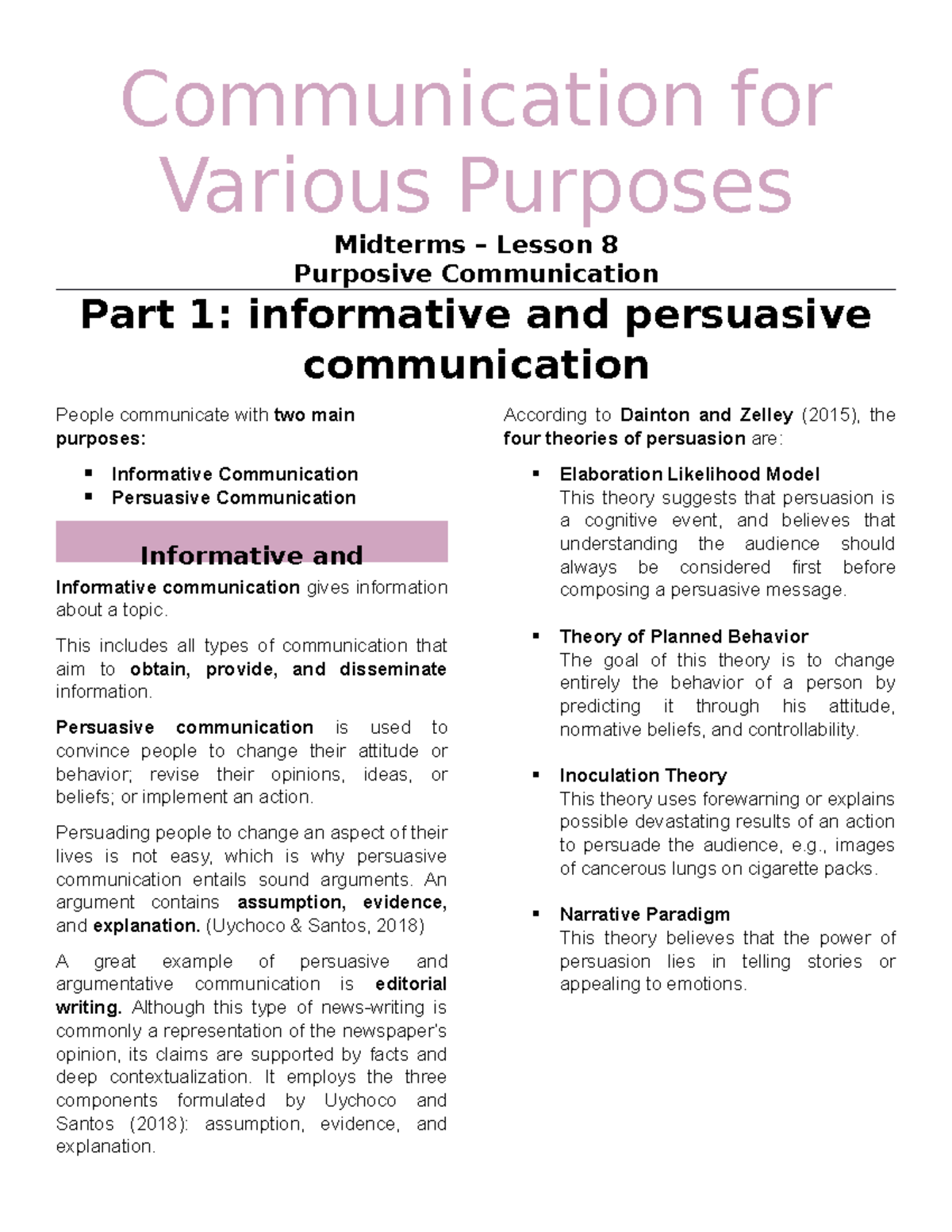Lesson 8 Informative And Persuasive Communication Medical Technology