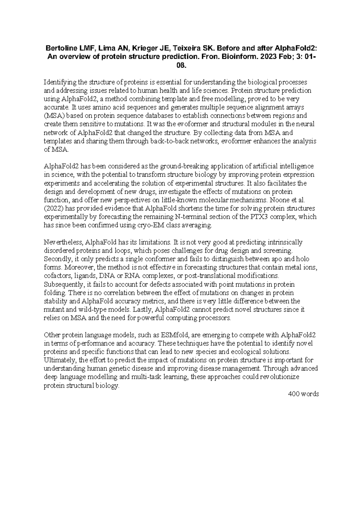 Alpha Fold 2 Summary v2 - acs - Bertoline LMF, Lima AN, Krieger JE ...