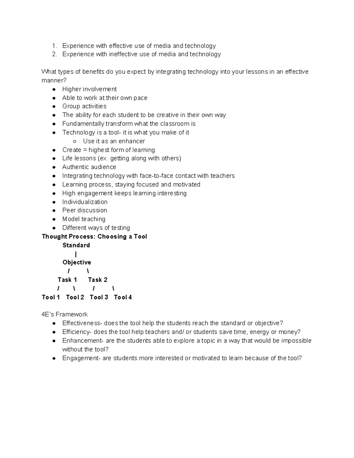 Technology Integration - Experience with effective use of media and ...