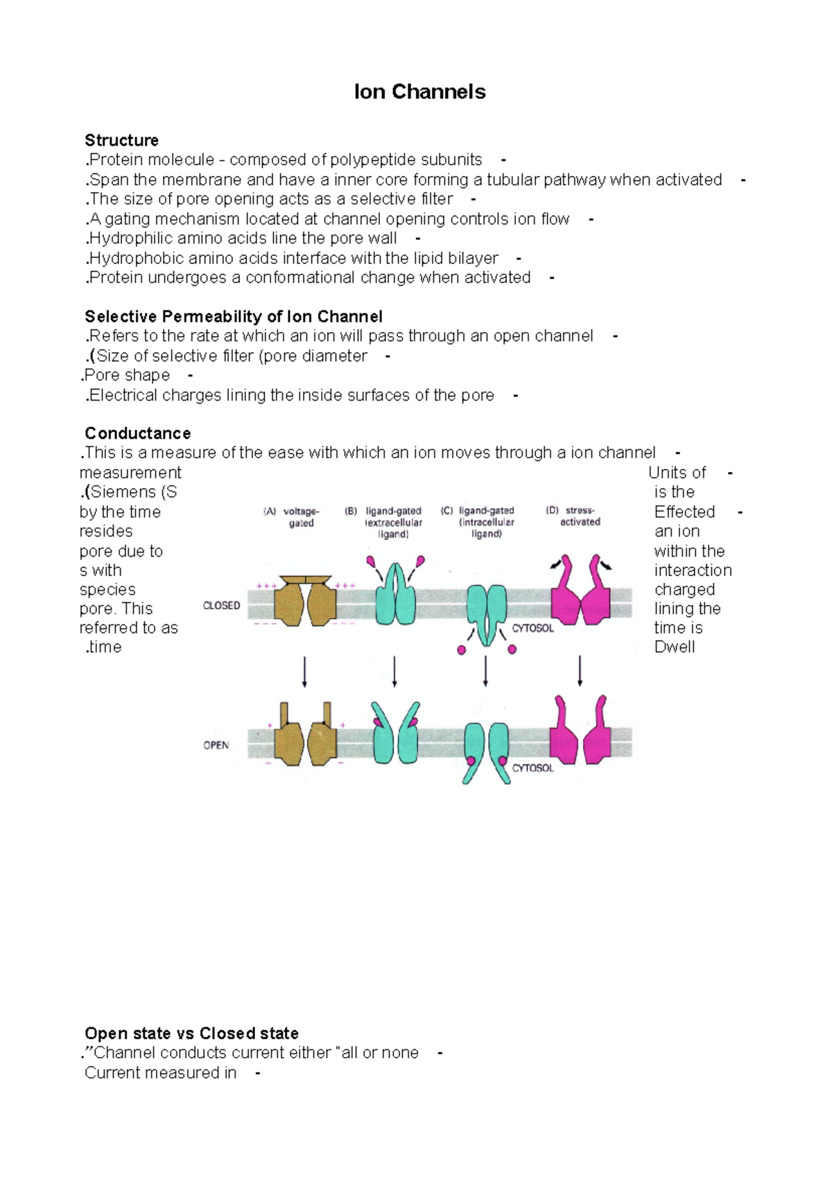Ion Channels lecture notes physiological systems - Ion Channels ...