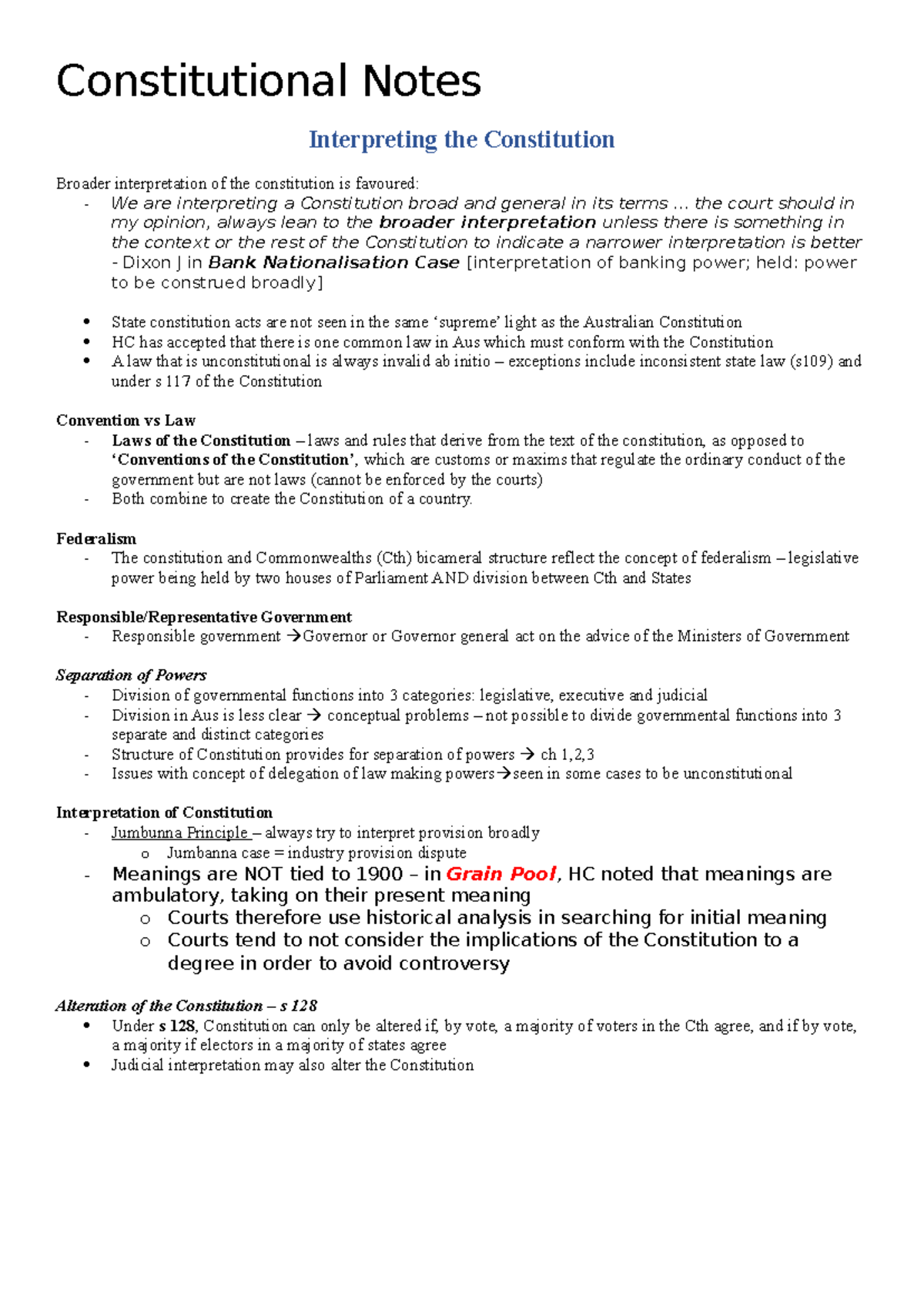 TB - Constitutional Notes - Constitutional Notes Interpreting the ...