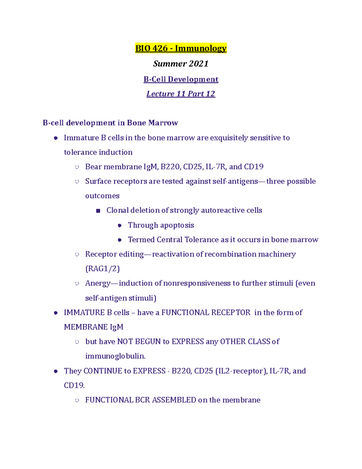 BIO 426 Lecture 11 Part 12 - Summer 2021 - BIO 426 - Studocu