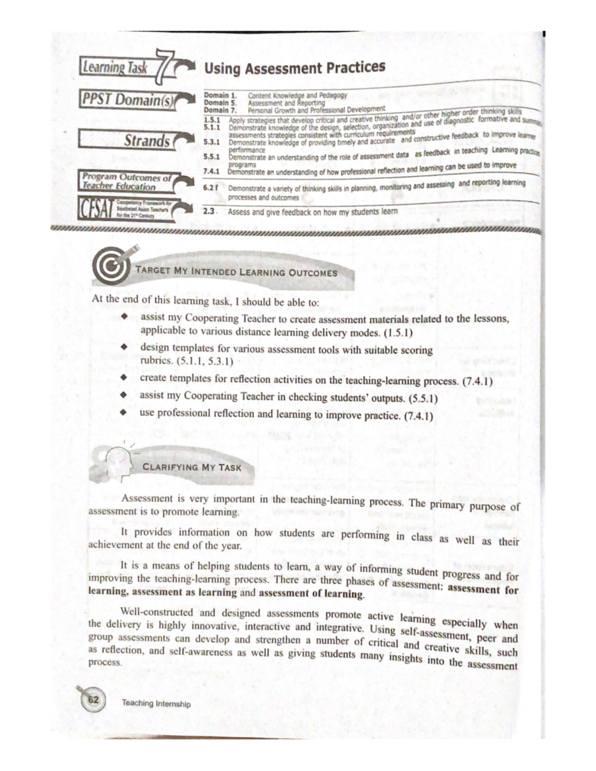 Learning Task 7 - intern - The Teaching Profession - Studocu