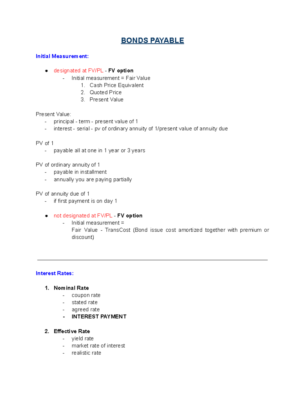 IA2 - BP - Notes on Bonds Payable Accounting - BONDS PAYABLE Initial ...