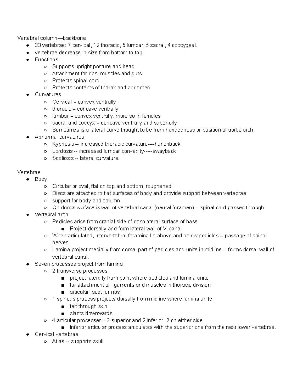 08 - Vertebral Column - Taught by Dr. Charles Larson - Vertebral column ...