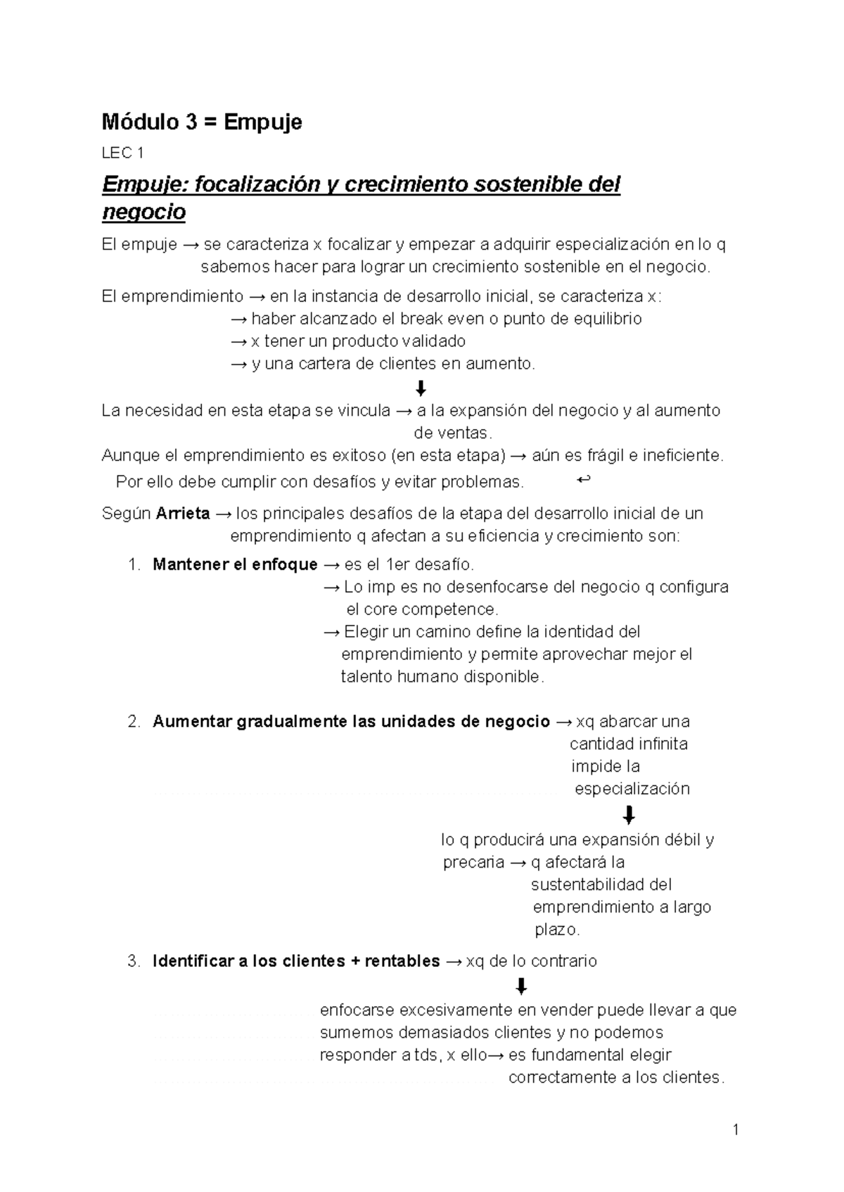 Desarrollo m3 y m4 - .... - Módulo 3 = Empuje LEC 1 Empuje: focalización y crecimiento ...