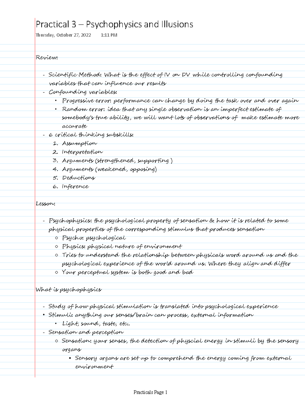Psychophysics and Illusions practical - Review: Scientific Method: What ...
