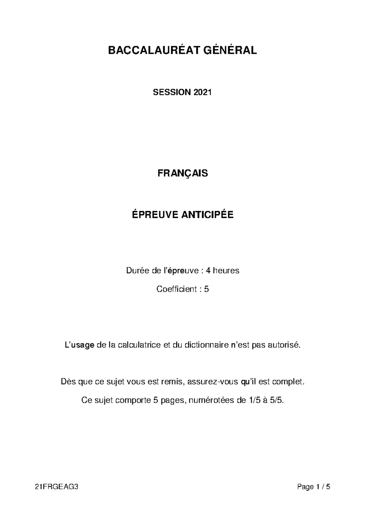 21frgeag 3 - Exercice de dissertation et de commentaire de Français ...