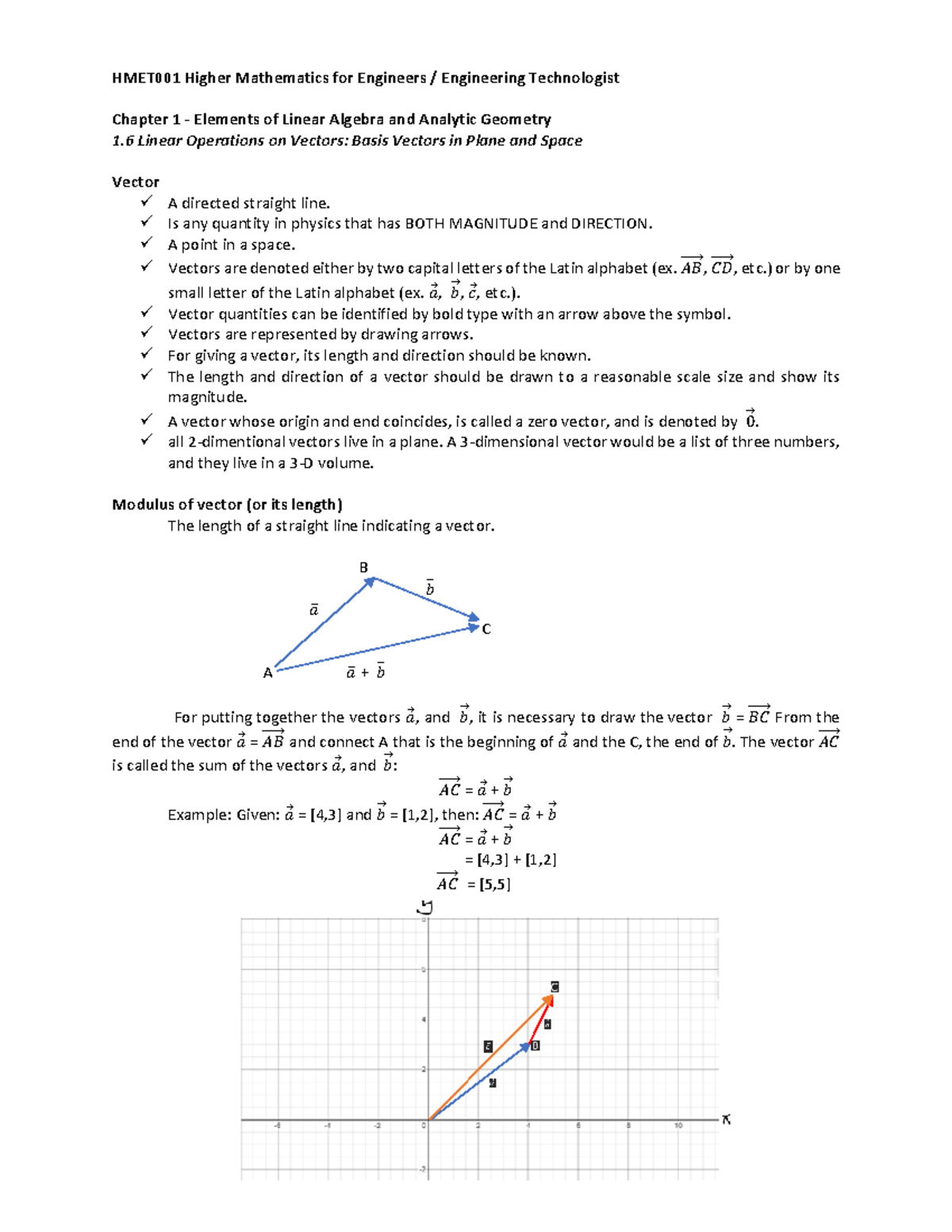 Chapter 1 Lesson 6 - Lecture notes 1-6 - HMET001 Higher Mathematics for ...