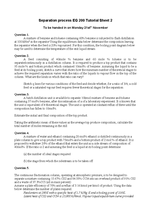 Tutorial Sheets 3, 4 and 5 - EG-200 - Studocu