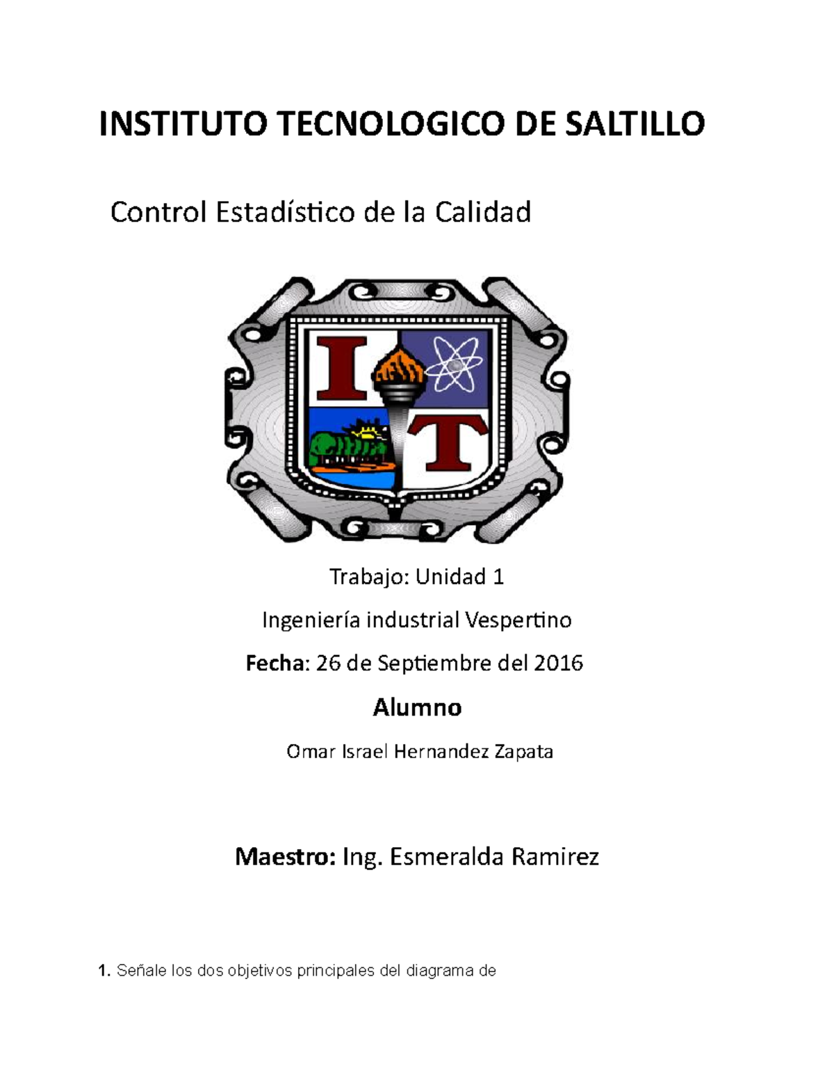 Instituto Tecnologico DE Saltillo Alumno - INSTITUTO TECNOLOGICO DE ...