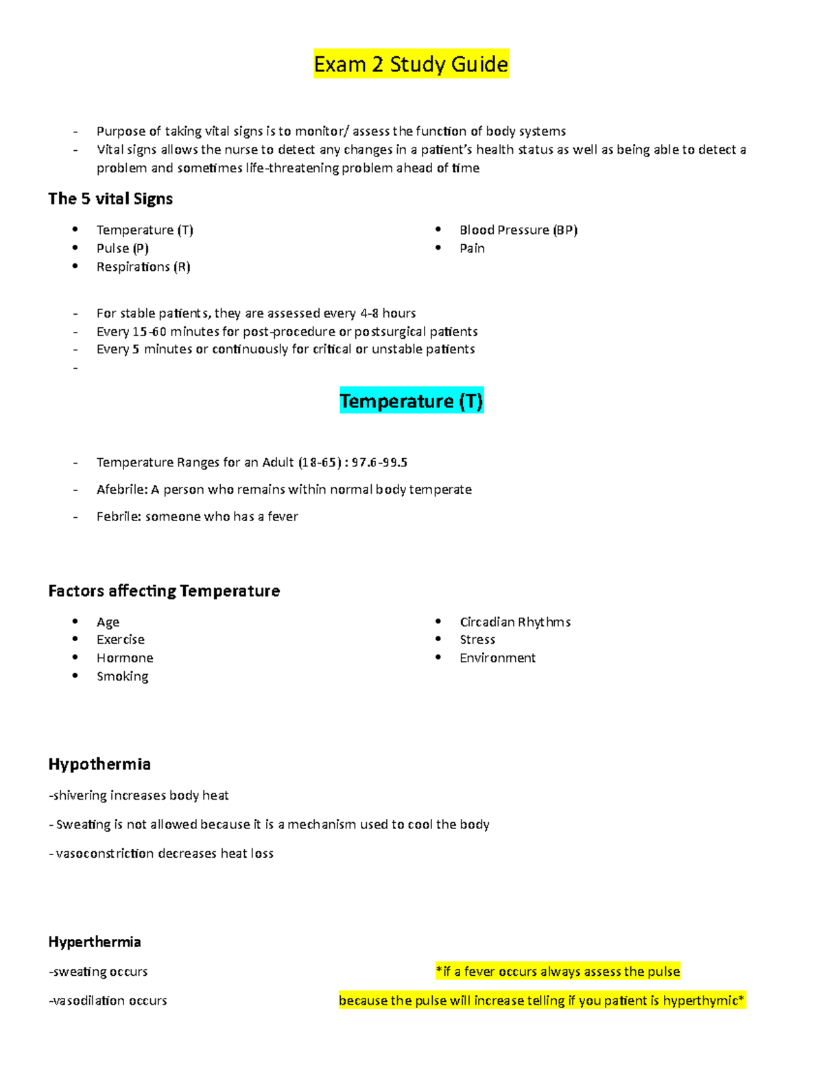 Exam 2 Study Guide 1 - Notes that helped me for exams - Exam 2 Study ...
