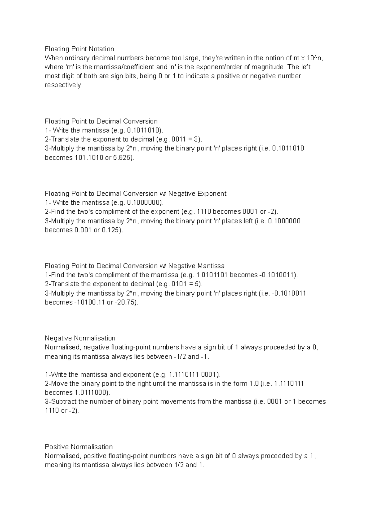 Appendix - Floating-Point Form Adders + D-Type Flip-Flops Notes - Studocu