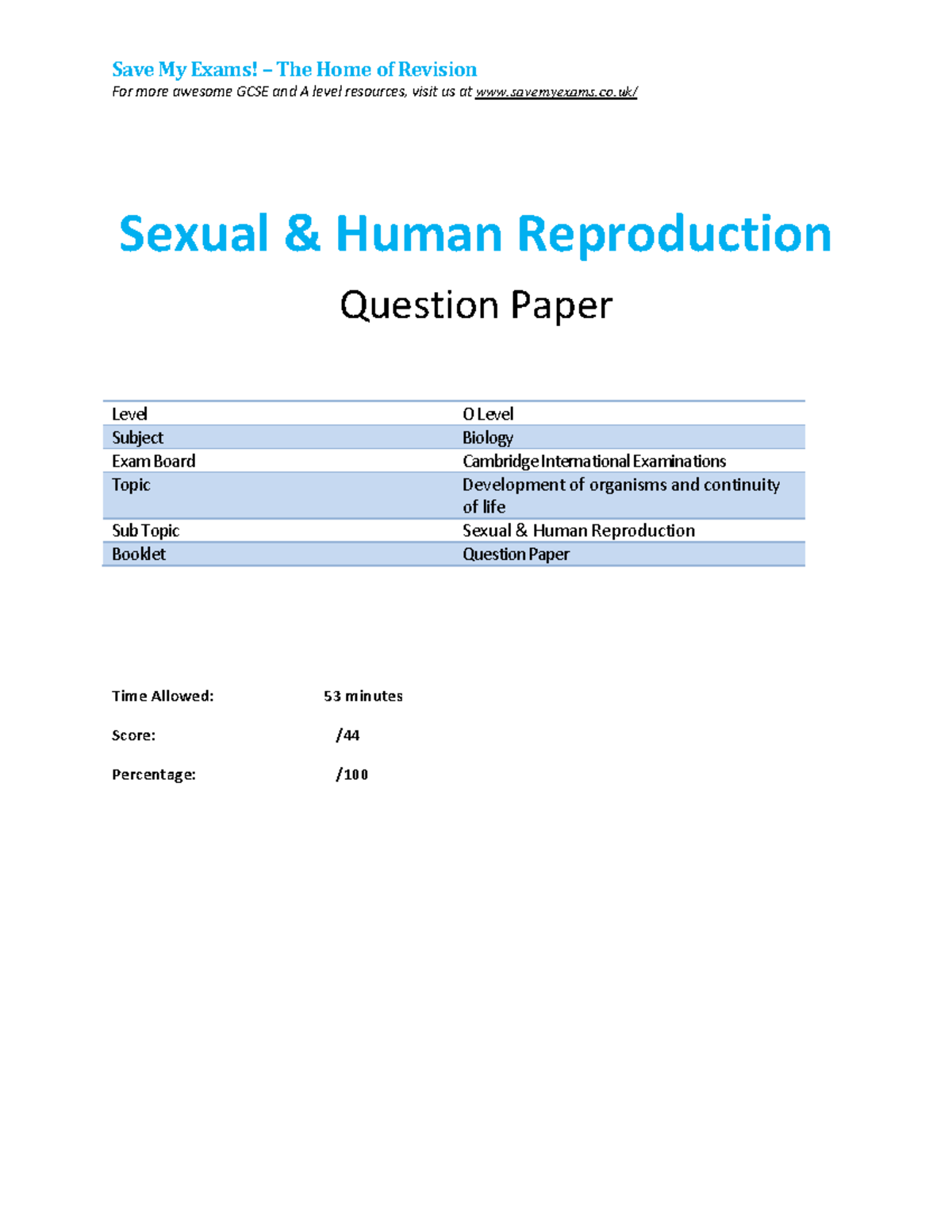 27-sexual and human reproduction-qp olevel-cie-biology - For more ...