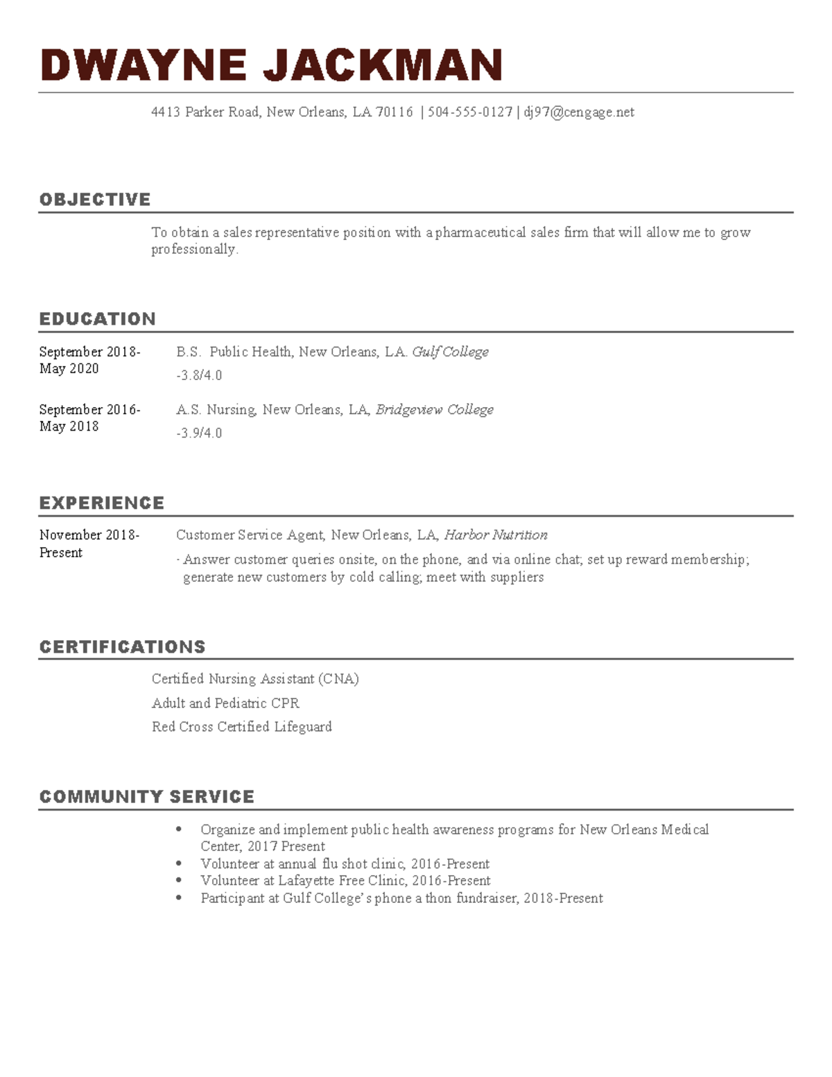 Resume Template BTM Blended WEEK 3 - DWAYNE JACKMAN 4413 Parker Road ...