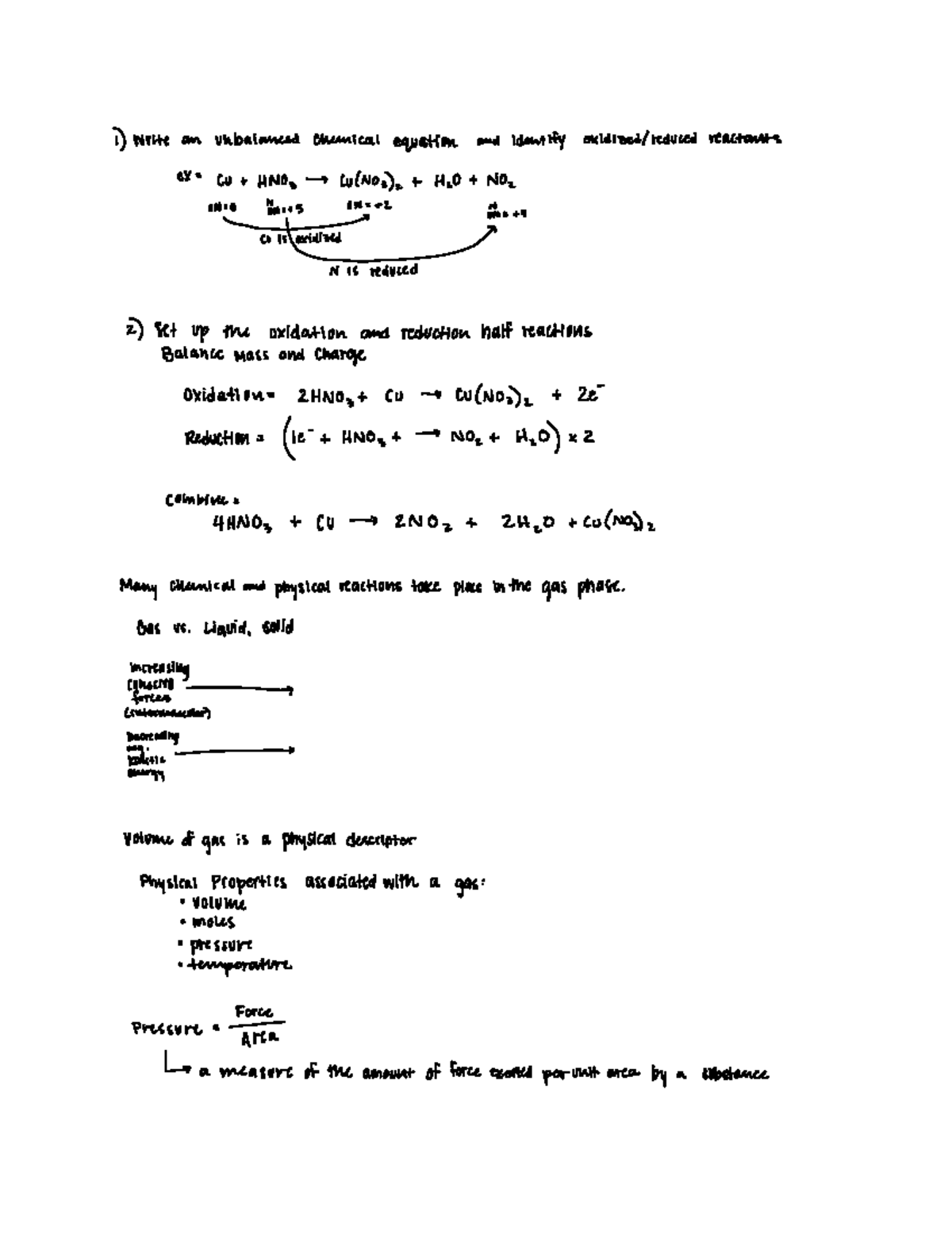 Lecture 33 - 1 write an unbalanced chemical equation and identify ...